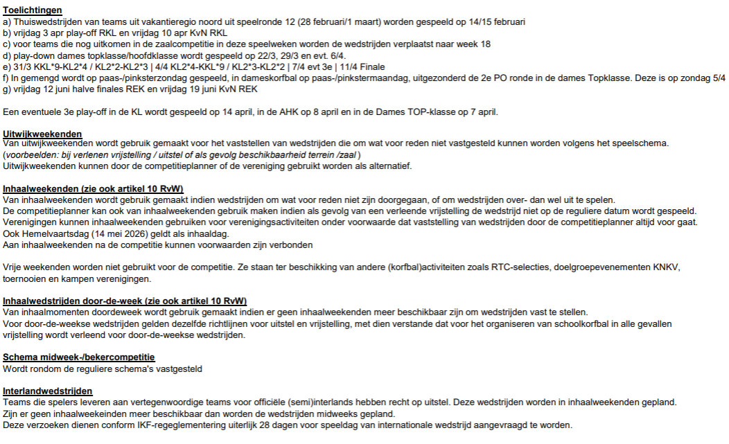 competitieschema - KV Die Haghe